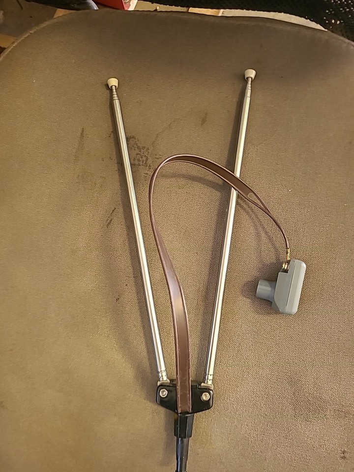 Vintage "Rabbit Ears" Television Antenna with Coax Connector | eBay