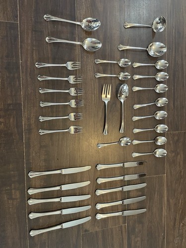 32 Pcs Oneida RUSHMORE Flatware Serving Spoon Teaspoon Knife Deluxe Stainless | eBay