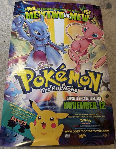 Pokémon 1999 the First Movie Mewtwo vs. Mew Promo Poster 27x40 | eBay