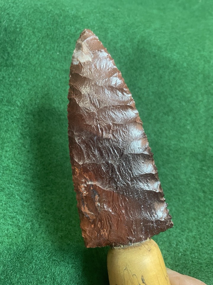 Flint Knapped Stone Knife- Georgia Jasper- Spalted maple - MOP -Free ...