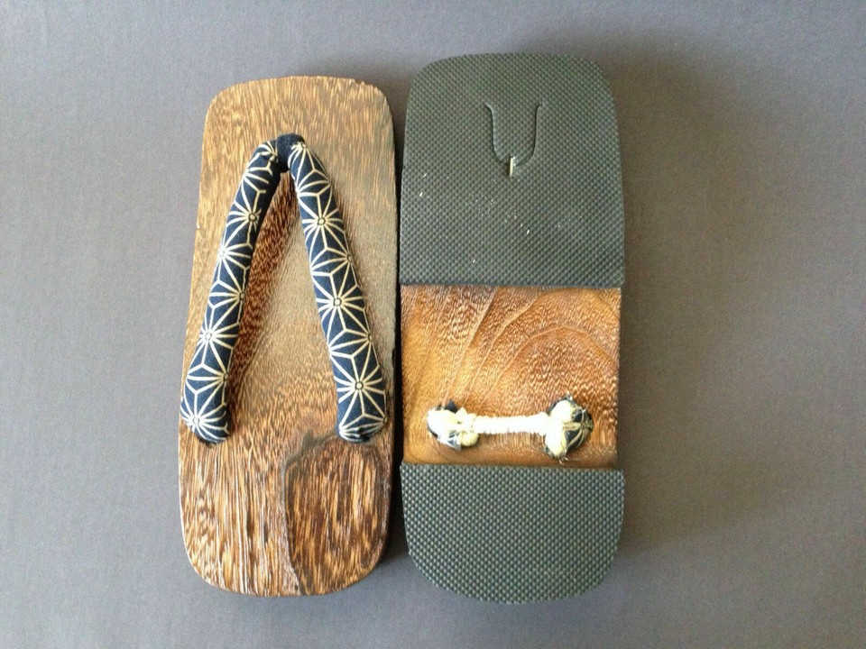 Japanese Men's Wooden Geta Sandals 10.25" Samurai Yukata Kimono Shoes ...