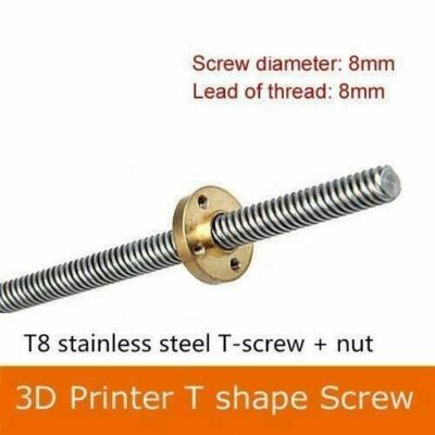 T8 Lead Screw 2mm/8mm Length 200-900mm Spindle Screw Kit | eBay