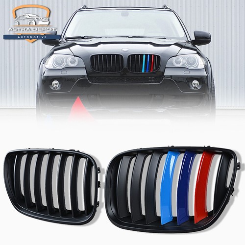 Matte Black M-Color Front Kidney Grill Grille For BMW X5 E53 LCI 2004 ...