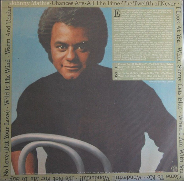 Johnny Mathis - Johnny's Greatest Hits (LP, Comp, RE, Ter) (Very Good ...