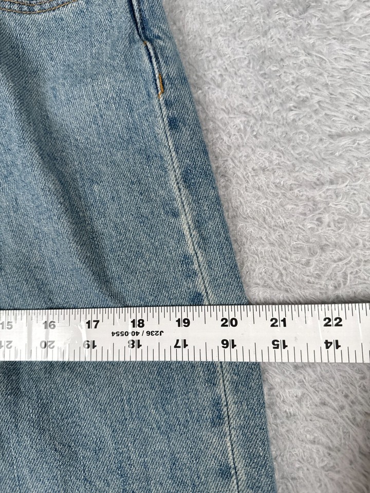 SONG Jeans Juniors 7 Blue Denim Wide Leg 100% Cotton Mid Rise Light ...