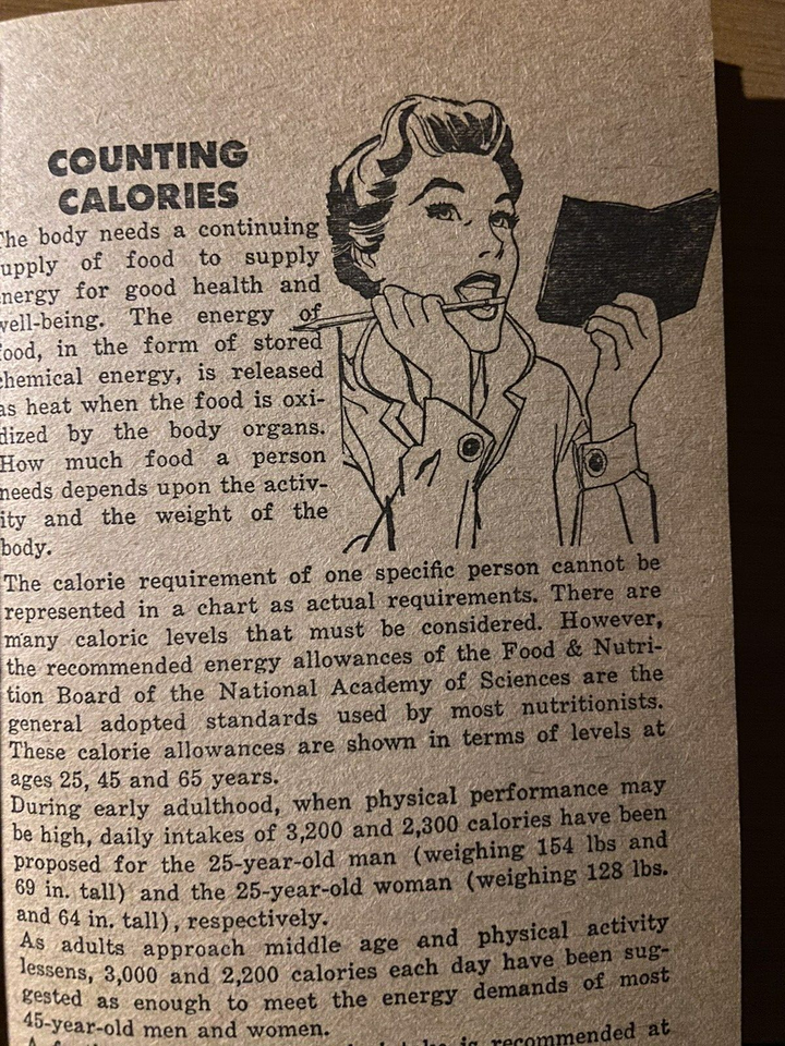 1975 Cholesterol Diet Guide Calorie Counter Saturated and Unsaturated ...