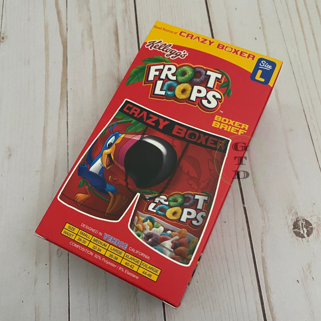 FROOT LOOPS Cereal Boxer Brief Mens Underwear Size L XL 6" Mini Gift ...