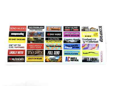 New 1:10 scale Funny RC bumper stickers for trucks, drift cars, and ...