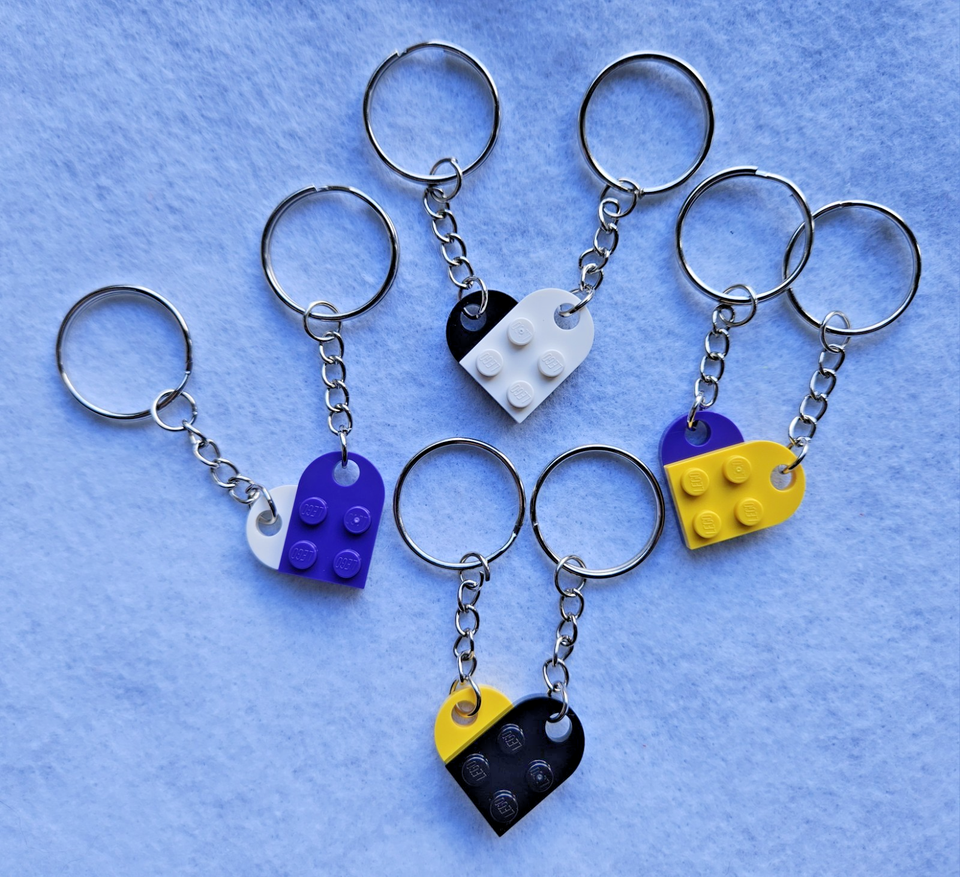 LEGO 2Pcs Coupling Love Keyring, Friendship, Family, Valentines, Mother ...