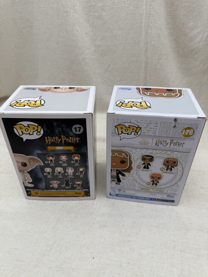 Funko Pop Harry Potter Dobby #17 & Hermione Granger #176 Lot w/ Boxes ...