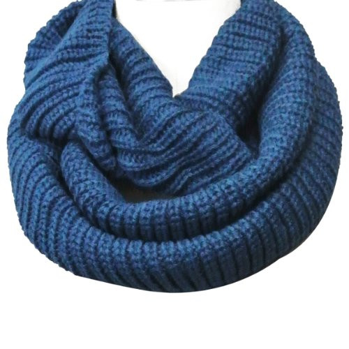 Thick Knitted Winter Warm Infinity Scarf One Size Blue | eBay
