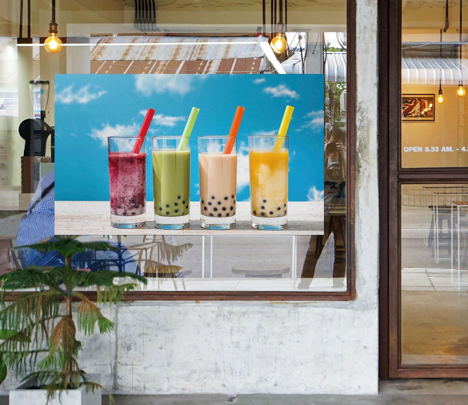 3D Bubble Tea G212 Pearl Tea Shop Window Stickers Vinyl Wall Mural ...