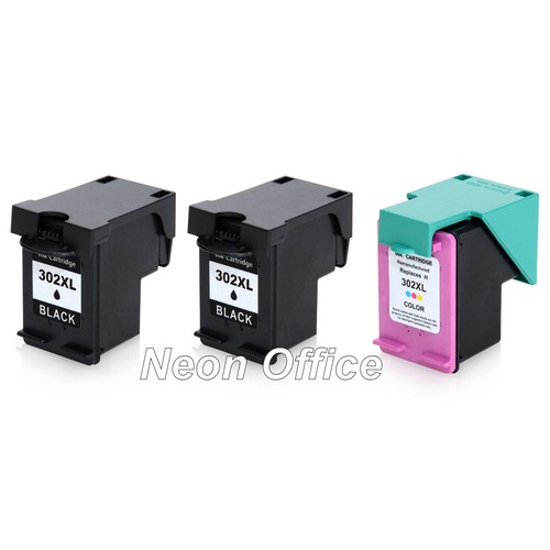 2x 302XL Black & 1x Colour Ink Cartridge 17ml Each For HP OfficeJet ...