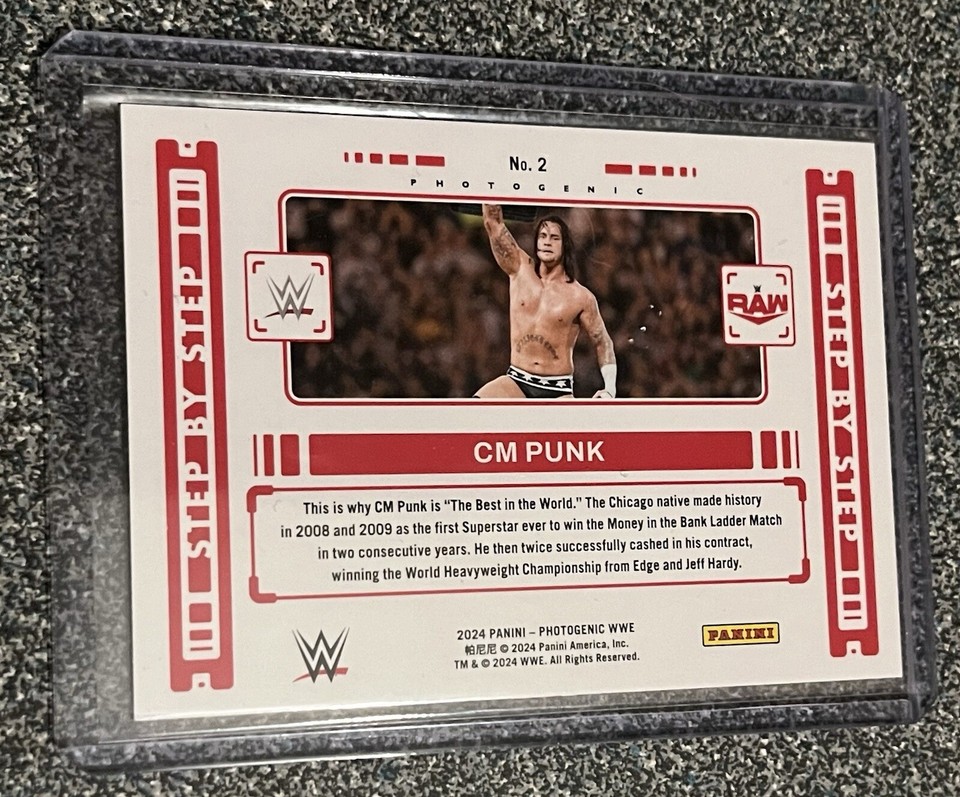 2024 WWE Panini Photogenic CM Punk Step by Step Gold Card, Bookend 10/ ...