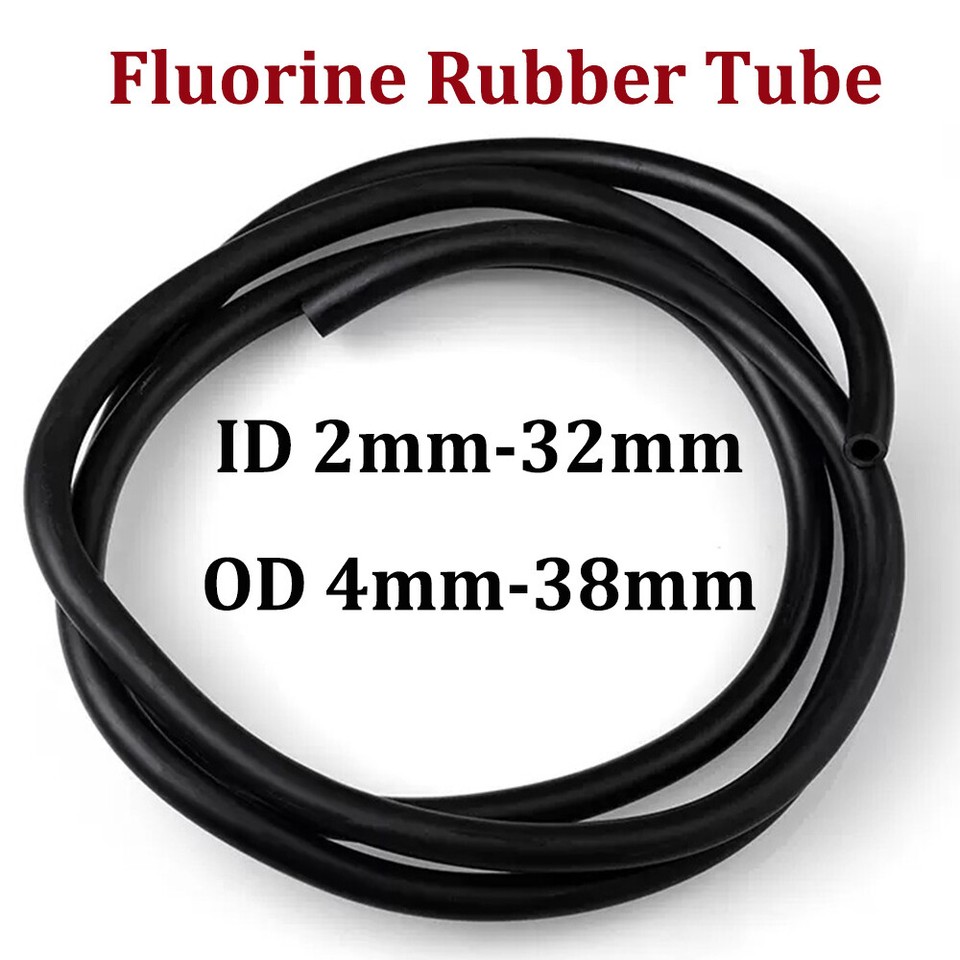 ID 2mm-32mm OD 4mm-38mm Black Fluorine Rubber Tube Fuel Hose -Oil Line ...