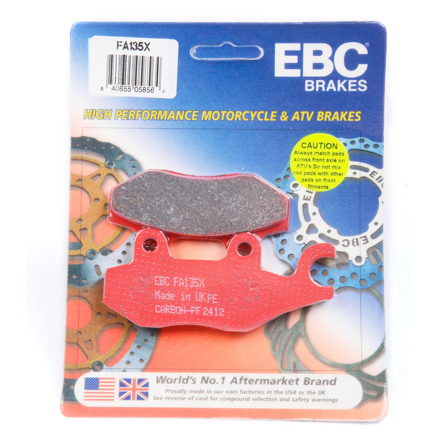EBC "X" Carbon Graphite Brake Pad Carbon graphite - Front/Rear Brake ...