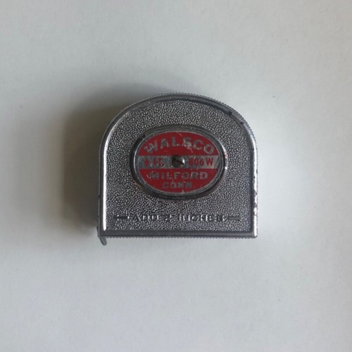 GOOD COND Vintage Walsco Milford Conn metal measuring tape 6ft 806 W ...