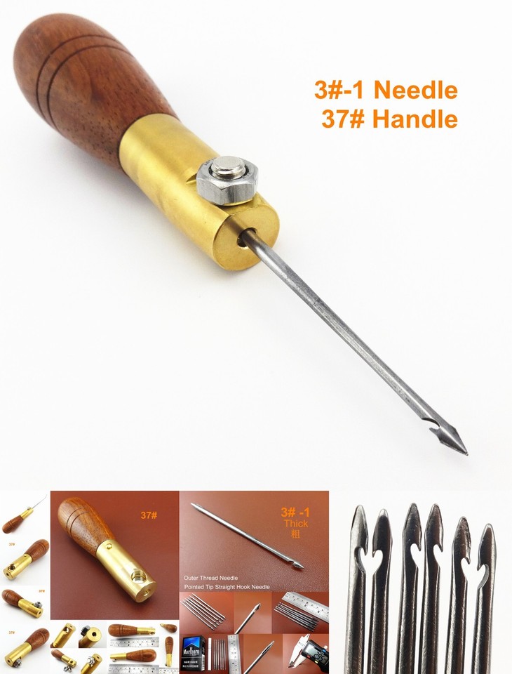 3#-1 Leather Craft Shoemaker Cobbler Sew Stitching Straight Hook Needle ...
