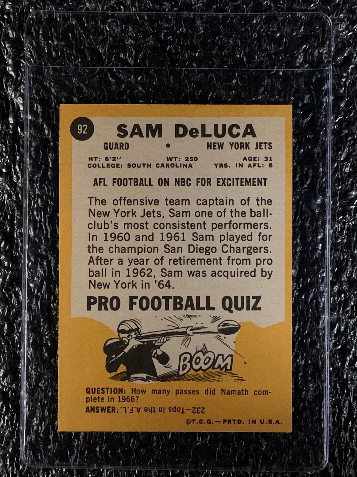 1967 Topps Football #92 Sam DeLuca EX/MT | eBay