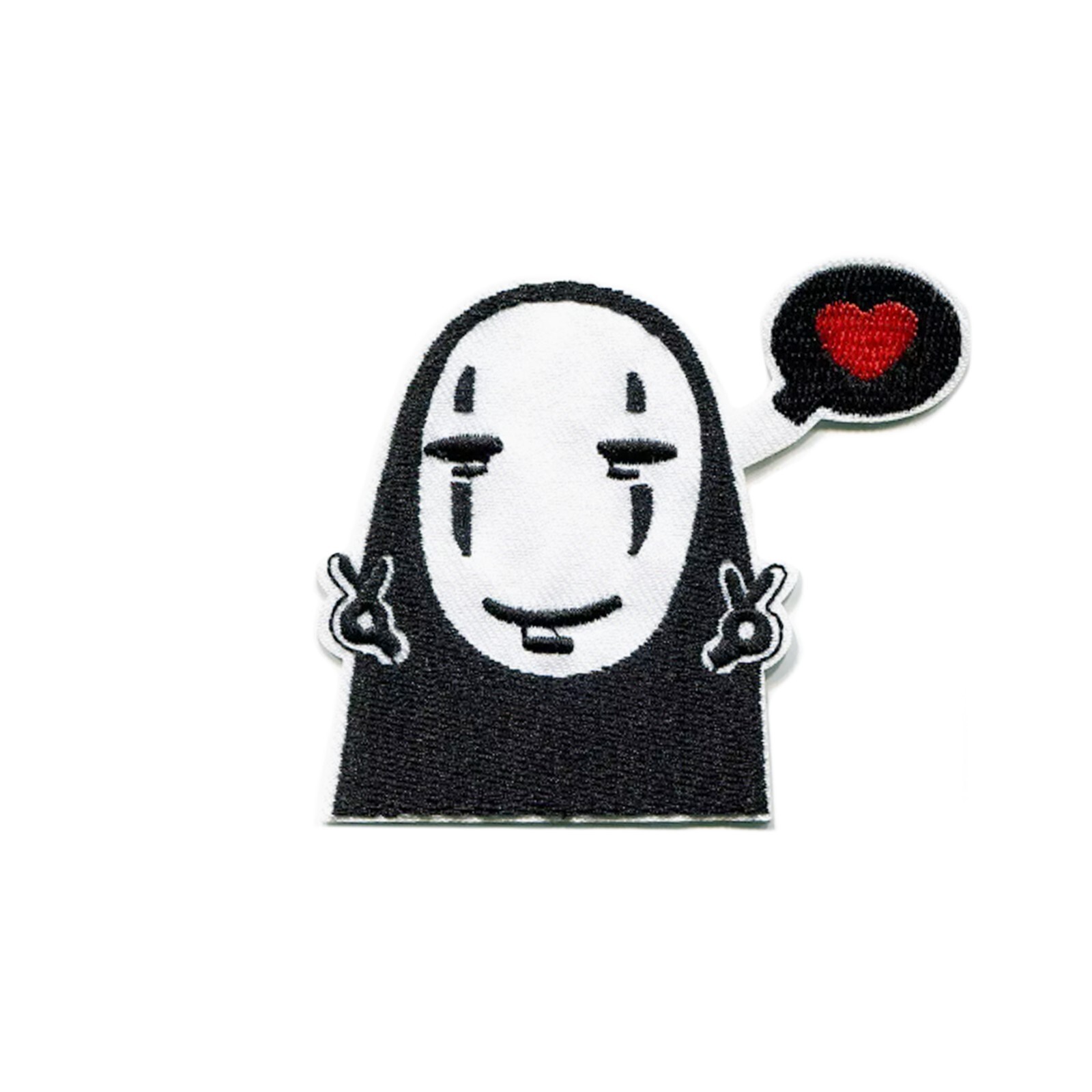 No Face Character Embroidered Iron On Patch - Miyazaki Anime, DIY Badge ...