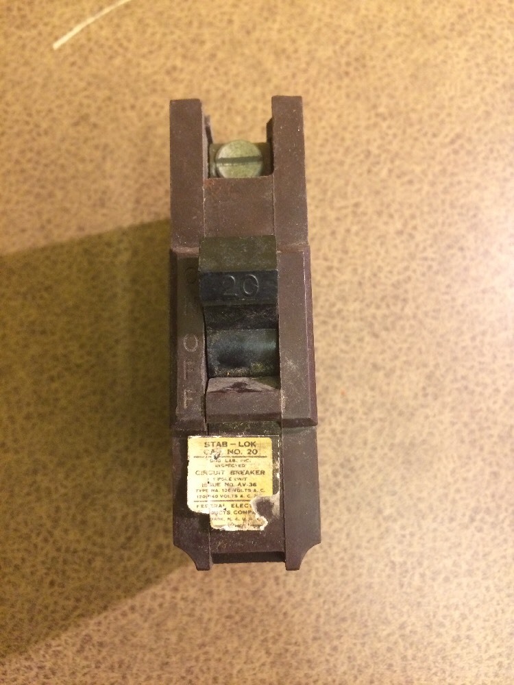 Federal Electric 20 Amp 1 Pole 20A 1P 120/240V Circuit Breaker ...