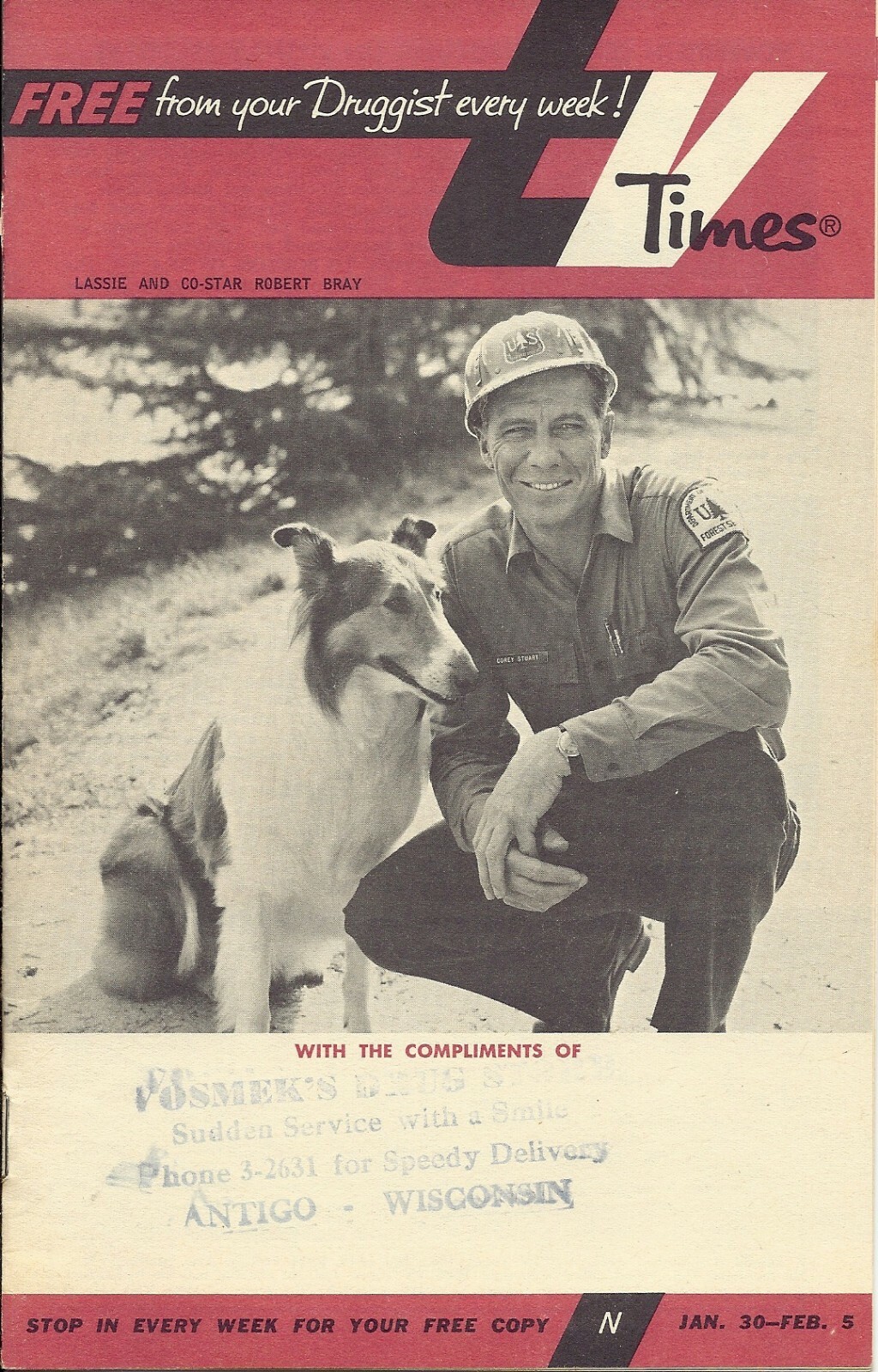 RARE MINT 1966 LASSIE TV TIMES MAGAZINE GUIDE REGIONAL WEEK ROBERT BRAY ...