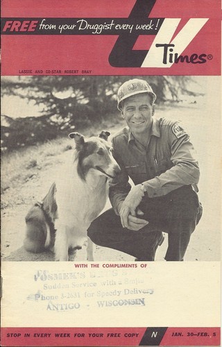 RARE MINT 1966 LASSIE TV TIMES MAGAZINE GUIDE REGIONAL WEEK ROBERT BRAY ...