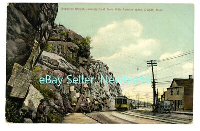 Duluth Minnesota Minn MN- TROLLEY ON SUPERIOR STREET AT 14TH AVENUE ...