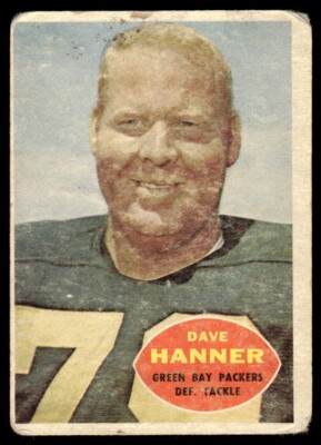 1960 Topps Football Card Dave Hanner Green Bay Packers #59 Poor | eBay