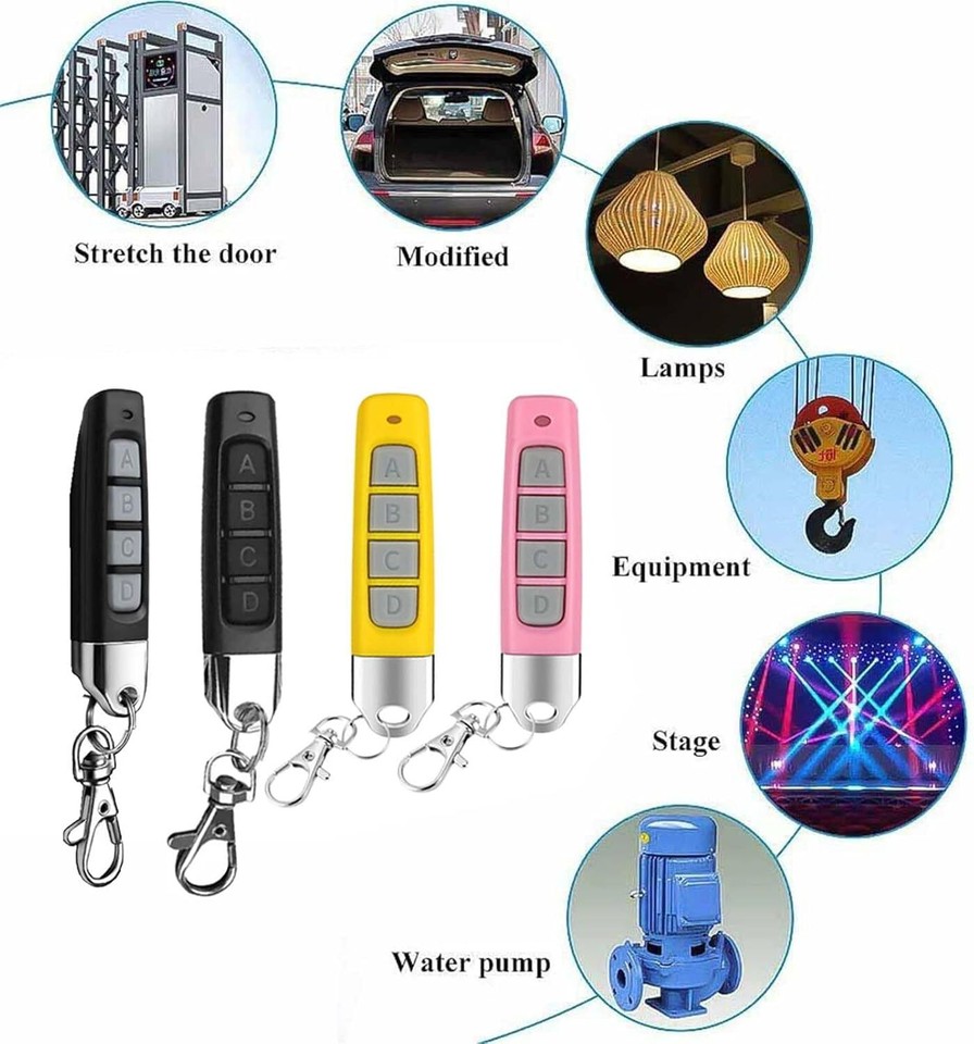 4-in 1 Wireless Remote Control Duplicator 433MHz Remote Control Key ...