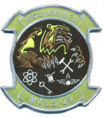 4" MARINE CORPS MALS-29 WOLVERINES HELI SQUADRON GREEN EMBROIDERED ...