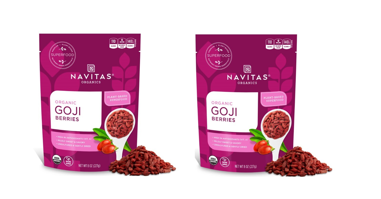 2 Pack Navitas Organics Goji Berries 8 oz each Plant Based Superfood | eBay