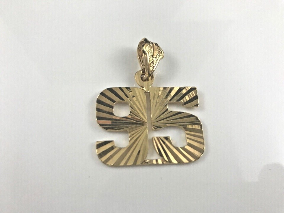 Gold Number 90-00 Pendant Large Diamond-Cut 24k Gold Plated Jersey ...