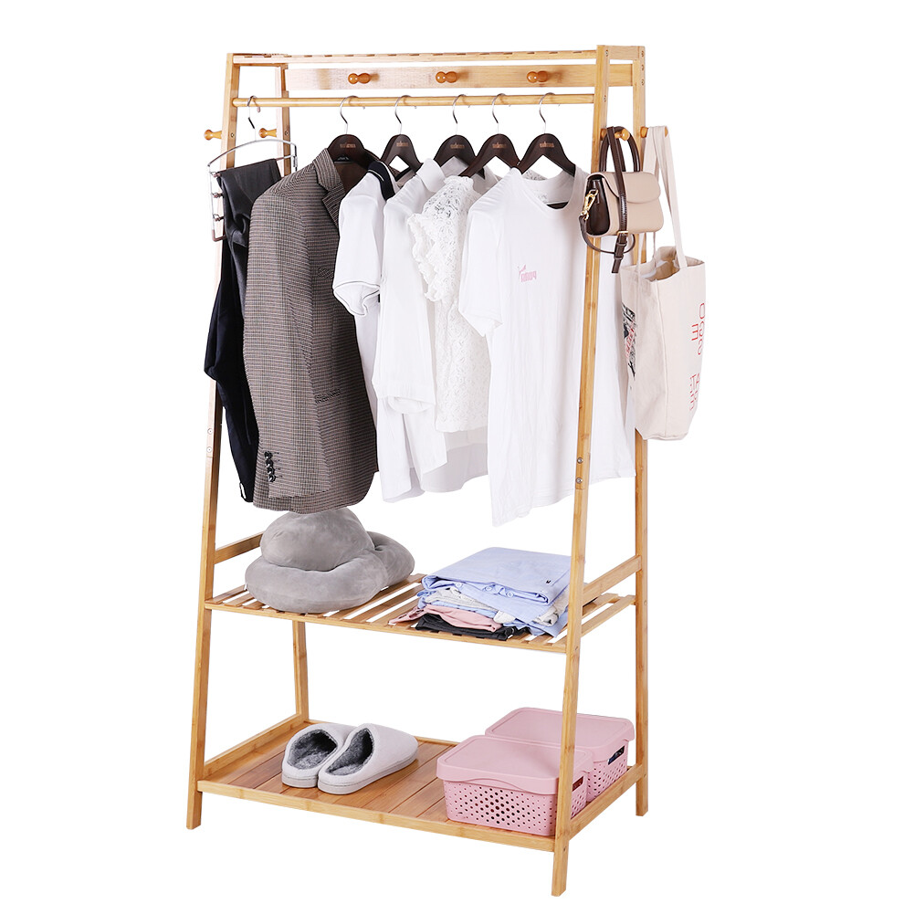 3 Tier Full Open Wardrobe Clothes Rail Rack Large Corner Hanging Coat ...