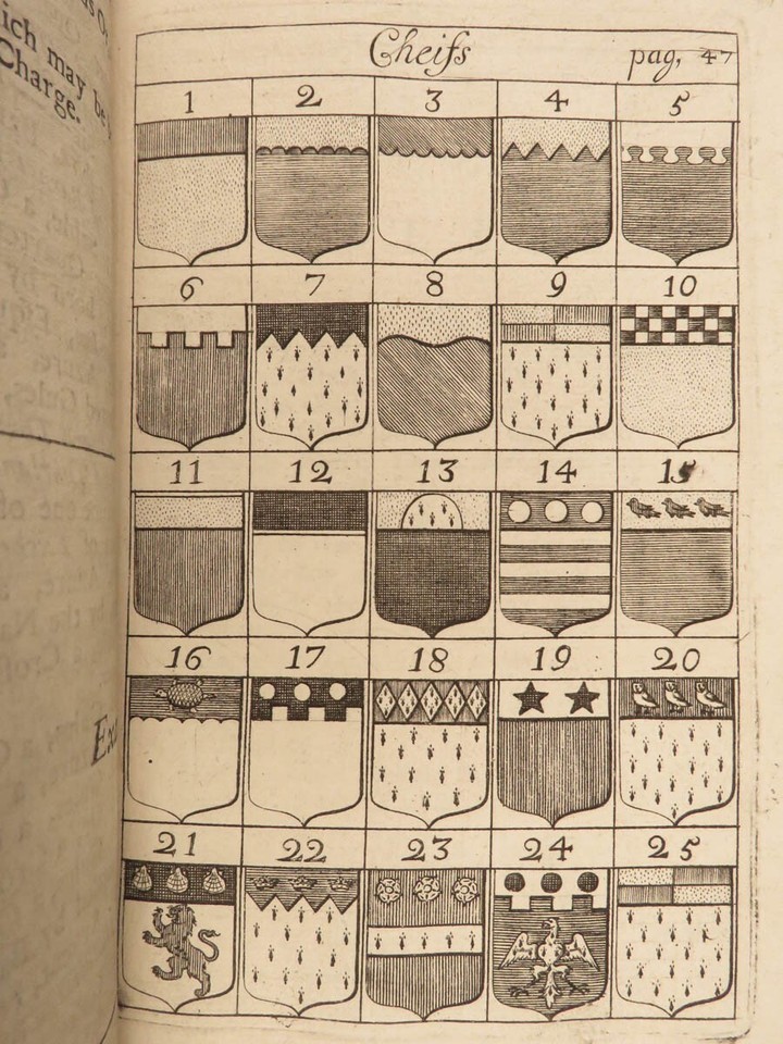 1730 Art of HERALDRY Emblems Illustrated Coats-of-Arms UNICORNS England ...