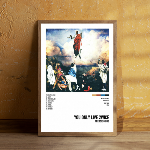 You Only Live 2wice Freddie Gibbs Album Poster Custom Canvas Print ...