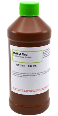0.02% Methyl Red Solution, 500mL - The Curated Chemical Collection | eBay