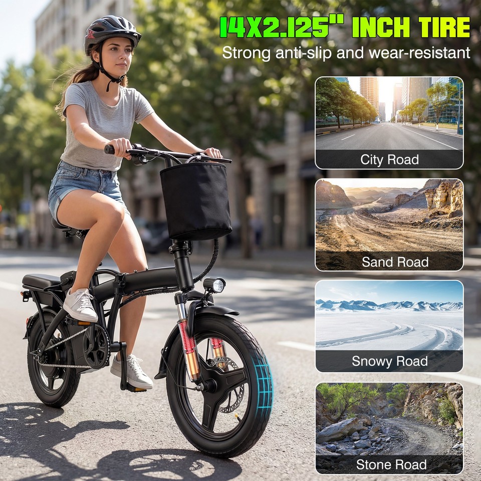 Folding Electric Bike for Adults and Teens,560W Motor 20-24MPH UL 2849 ...