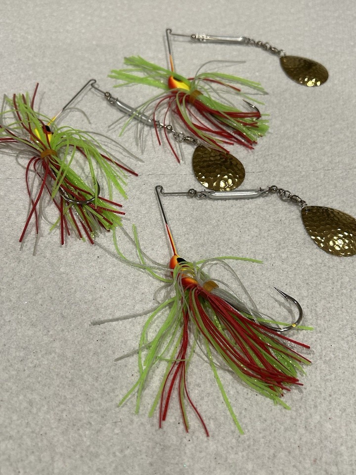 Ken CooK Vintage “Hart Throb” 1/2 oz “Rattle Head” Spinnerbait Lot (3 ...