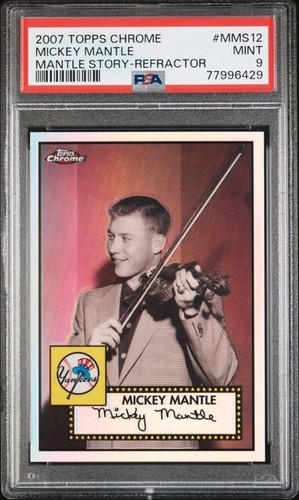 2007 Topps Chrome Story MMS12 Mickey Mantle Refractor PSA 9 SP New York ...
