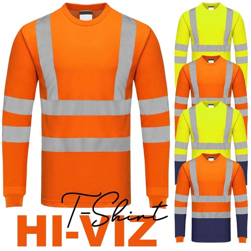 Hi Viz Vis High Visibility Safety Security T Shirt Work Wear Top Tee ...