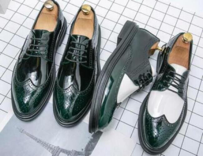 Mens Dress Brogues Derby Wing Tip Formal Business Lace Up Wedding ...