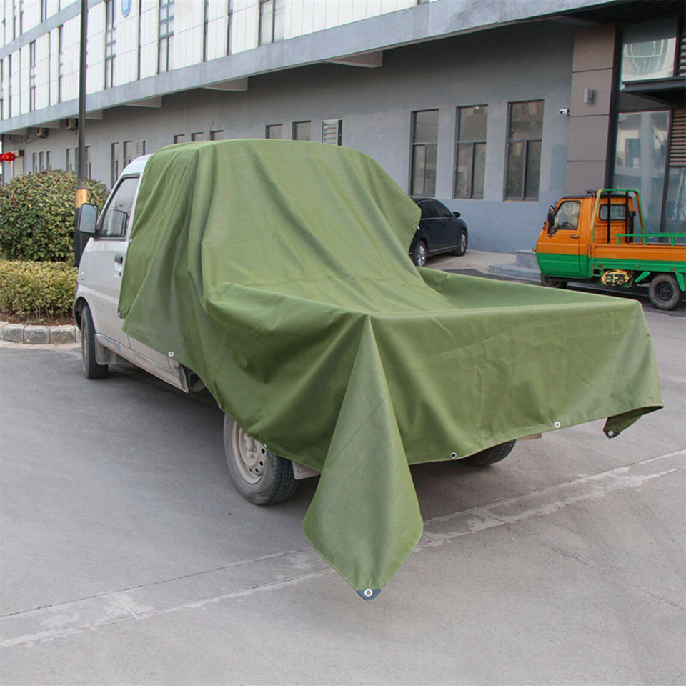 16oz Heavy Duty Canvas Tarp Thick Camping Garden Tarpaulin Cotton Shade ...