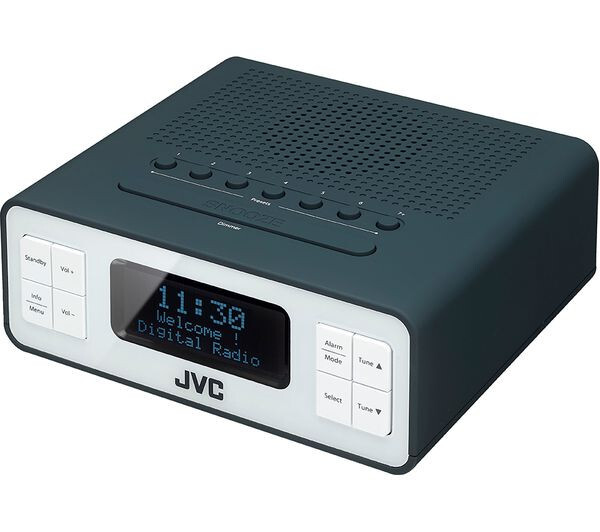 JVC RA-D32H DAB FM CLOCK RADIO LCD DISPLAY ALARM 60 PRESETS 3.5MM JACK ...