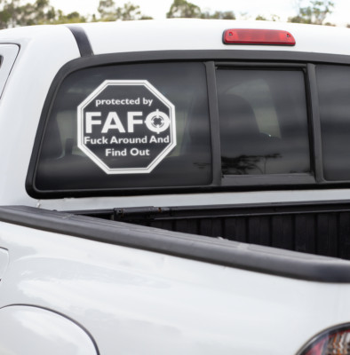 Protected by FAFO- Vinyl Decal Sticker Meme Funny Car Truck Van Window ...