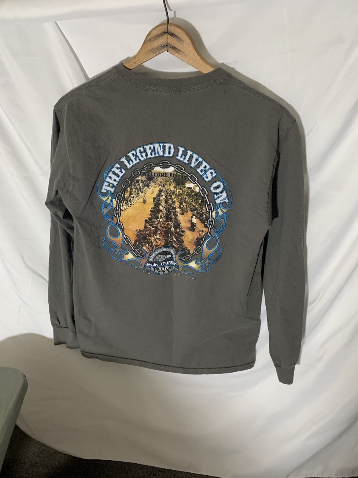 Sturgis Motorcycle Rally 2017 Long Sleeve T Shirt Gra… - Gem