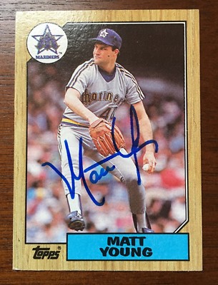 MATT YOUNG 1987 TOPPS AUTOGRAPHED SIGNED AUTO BASEBALL CARD 19 MARINERS ...