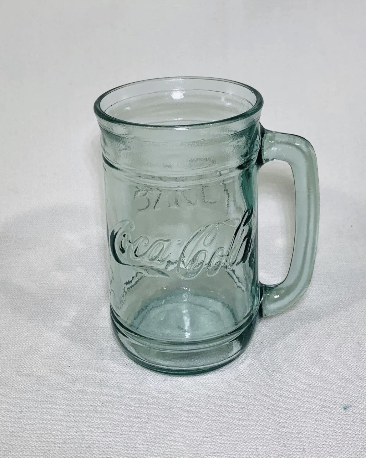 Vintage COCA-COLA COKE Green Glass STEIN MUG With Handle 16 oz | eBay