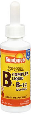Sundance Sublingual Vitamin B Supplement Complex Liquid + B-12 1200 mcg ...