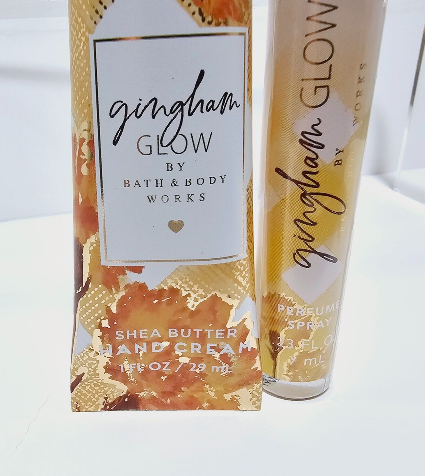 GINGHAM GLOW Bath & Body Works 1 Perfume Travel Spray 1 Hand Cream NEW ...